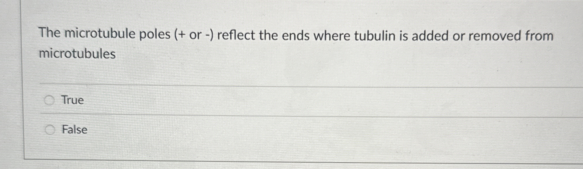 Solved The microtubule poles (+ ﻿or -) ﻿reflect the ends | Chegg.com
