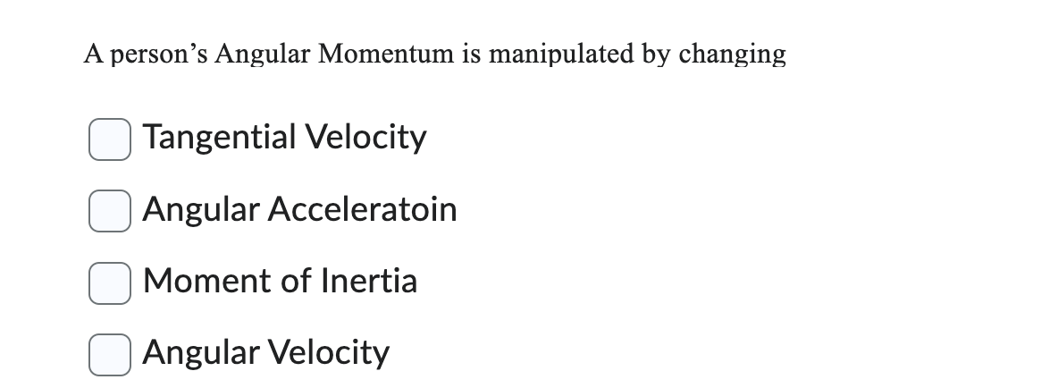 Solved BIOMECHANICSA person's Angular Momentum is | Chegg.com
