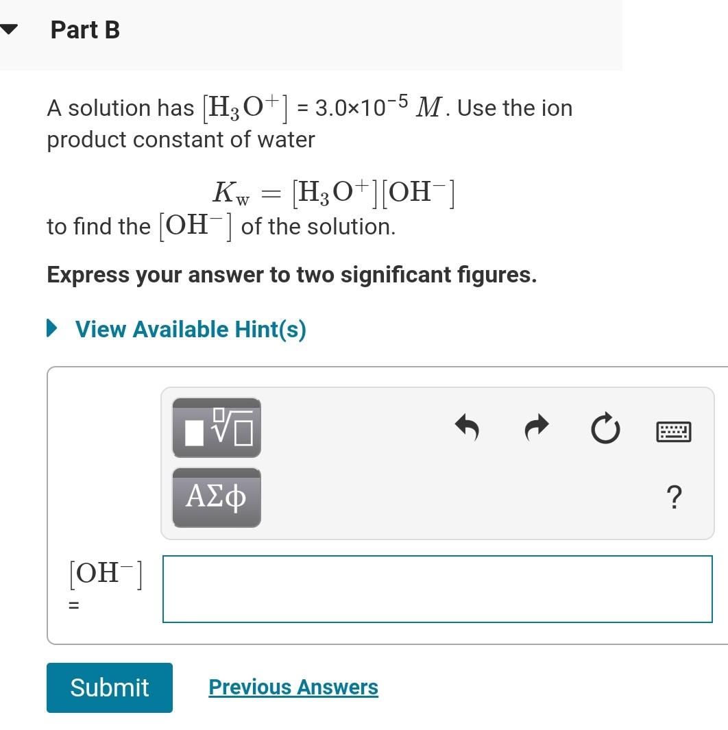 Solved Water is amphoteric and ionizes according to the | Chegg.com