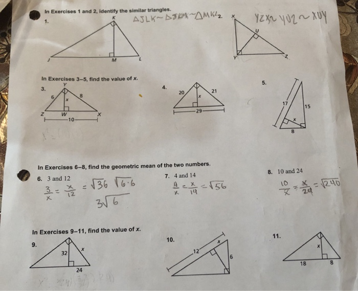 Solved In Exercises 1 and 2, identify the similar triangles. | Chegg.com