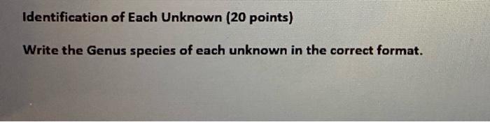 Solved Unknown #15 Gram Stain Catalase Test Growth at 10°C | Chegg.com
