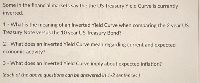 Solved Some in the financial markets say the the US Treasury | Chegg.com