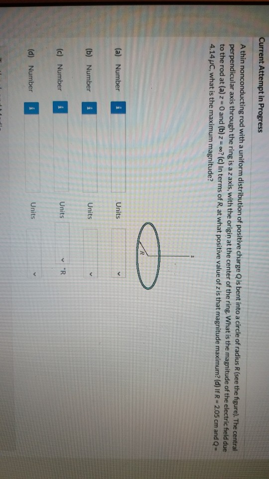 Solved Current Attempt in Progress A thin nonconducting rod | Chegg.com