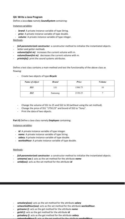 Solved Q4 Write A Java Program Define A Lava Class Namely 7414