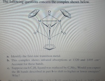 Solved The following questions concern the complex shown | Chegg.com