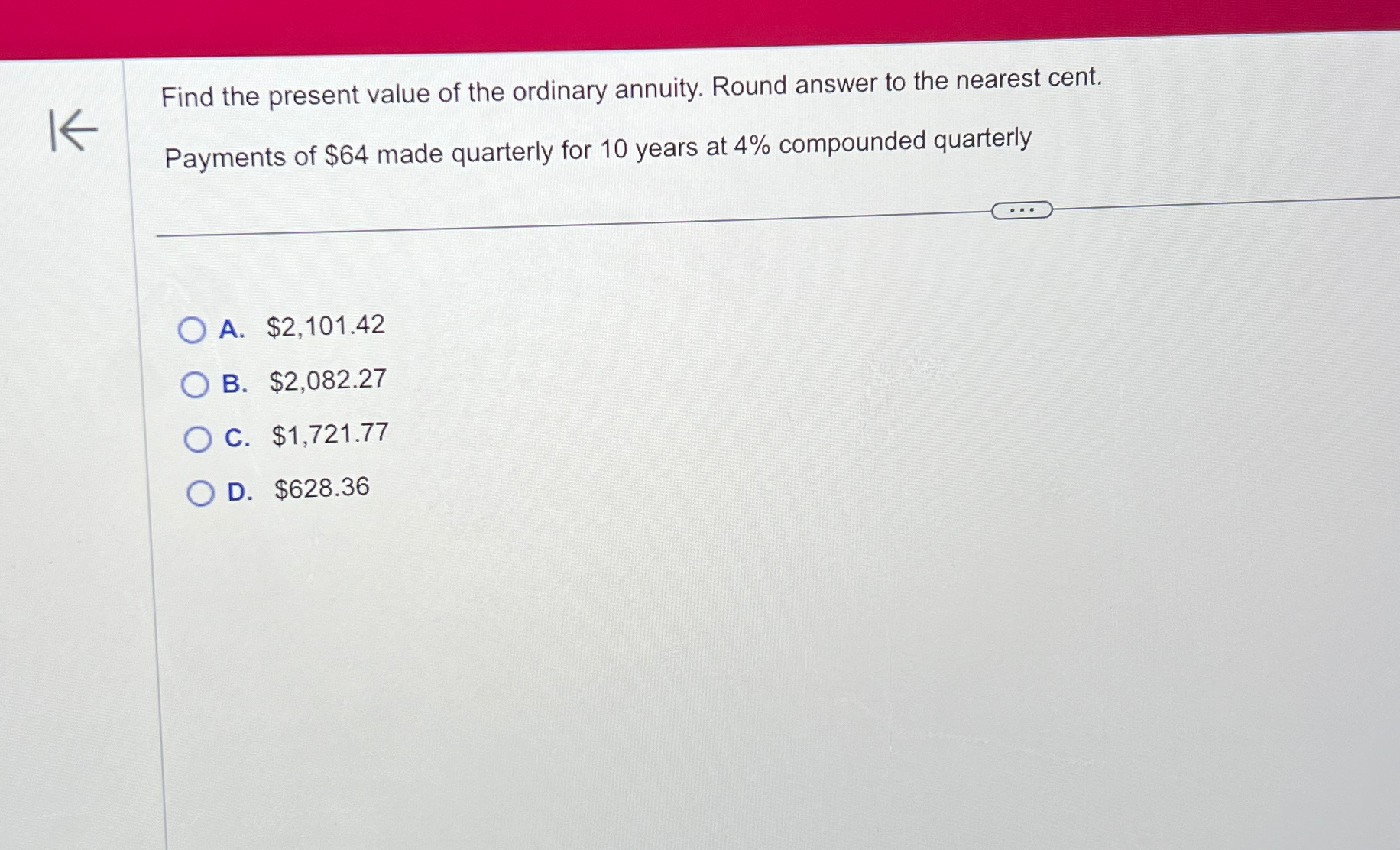 Solved Find the present value of the ordinary annuity. Round | Chegg.com