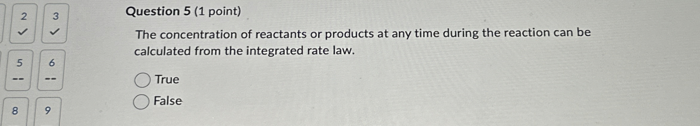 Solved Question 5 (1 ﻿point)The concentration of reactants | Chegg.com
