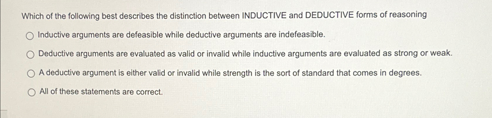 Solved Which of the following best describes the distinction | Chegg.com