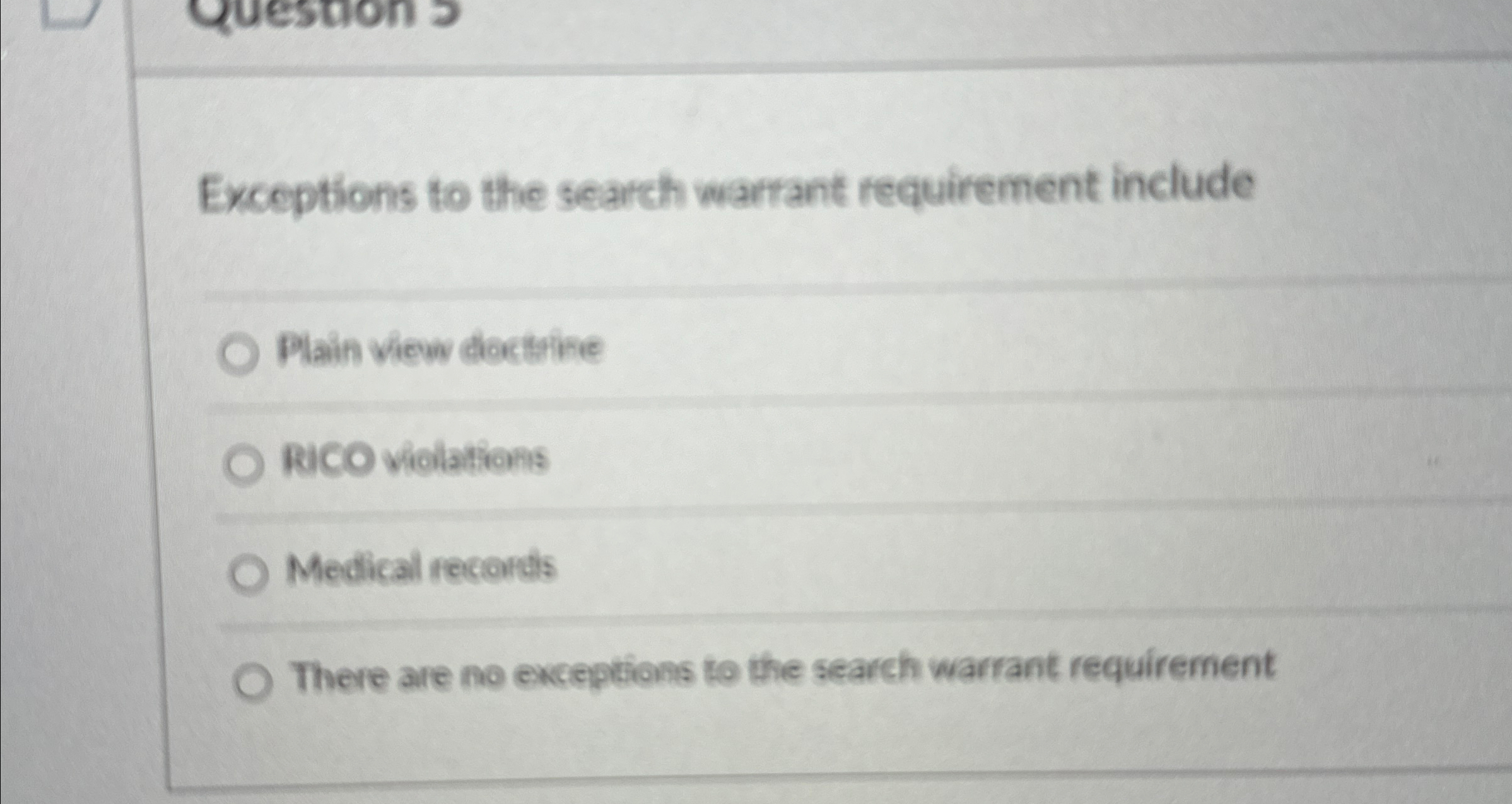 Solved Exceptions to the search warrant requirement | Chegg.com