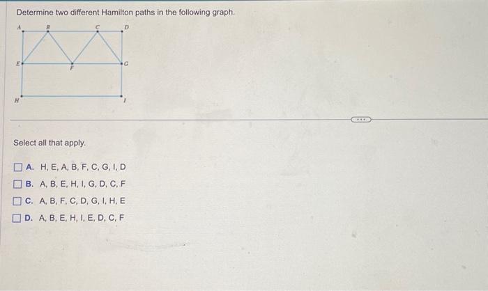 Solved Determine two different Hamilton paths in the | Chegg.com