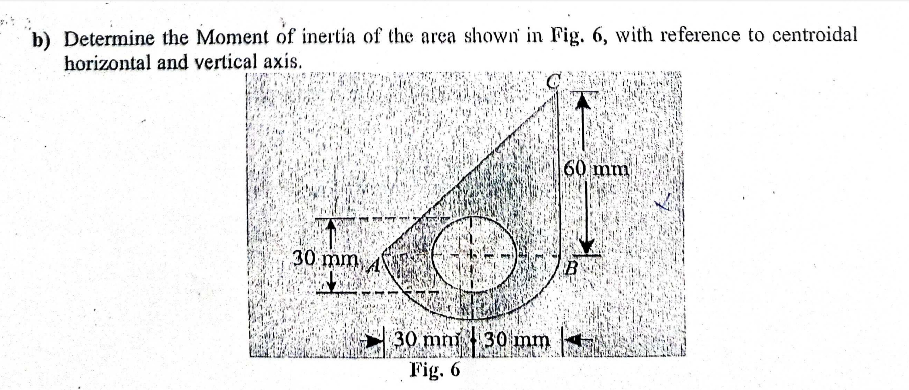 Solved b) ﻿Determine the Moment of inertia of the area shown | Chegg.com
