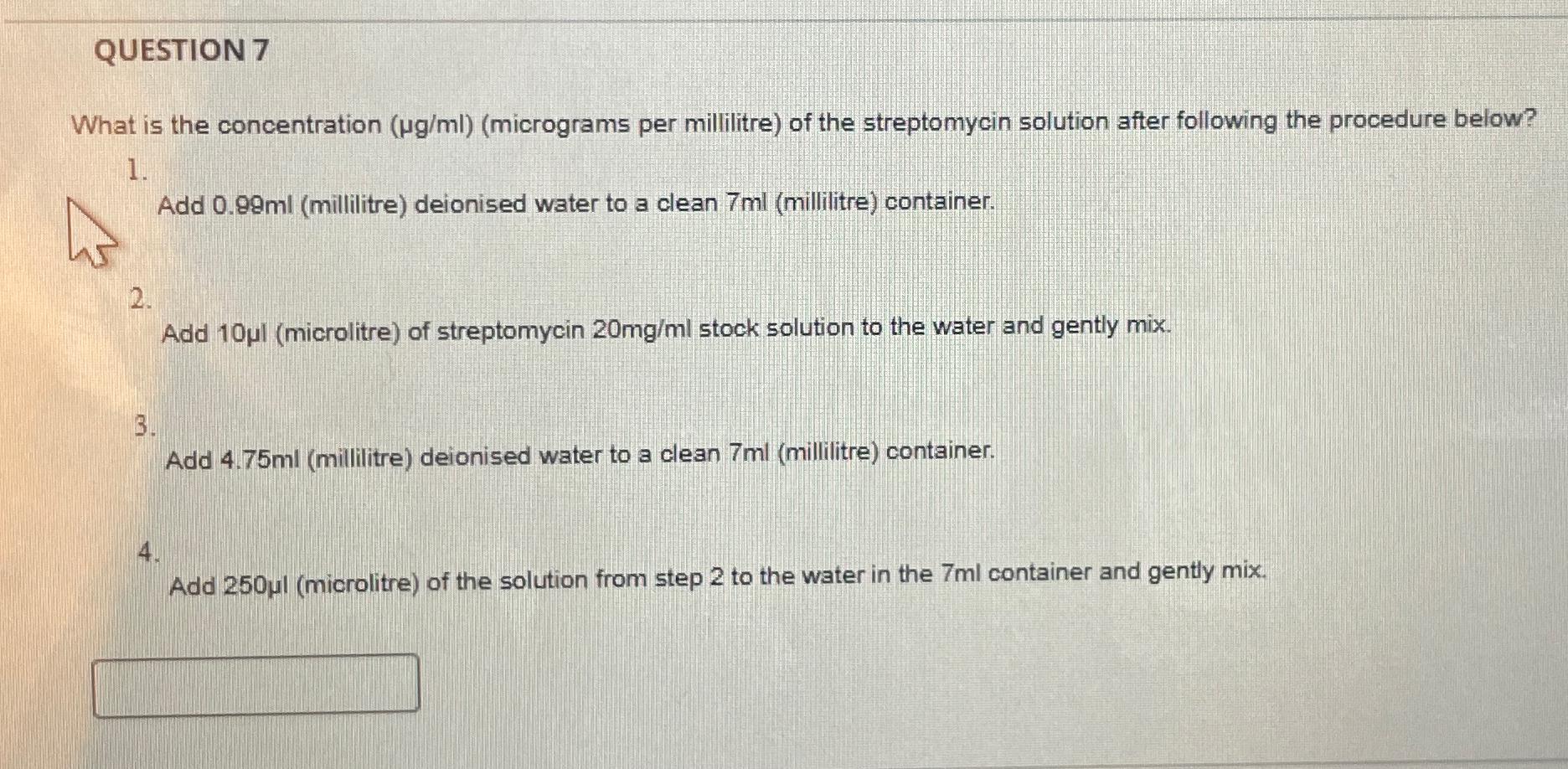 Solved QUESTION 7What is the concentration | Chegg.com