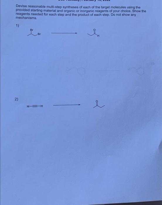 Solved Devise reasonable multi-step syntheses of each of the | Chegg.com Solved Devise reasonable multi-step syntheses of each of the | Chegg.com