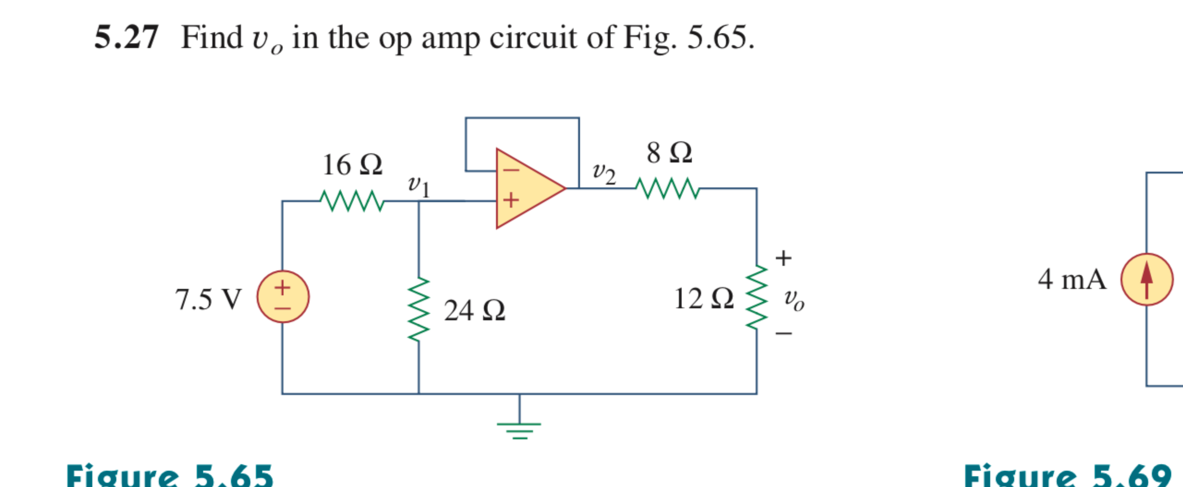 Solved 5.27 ﻿Find vo ﻿in the op amp circuit of Fig. | Chegg.com