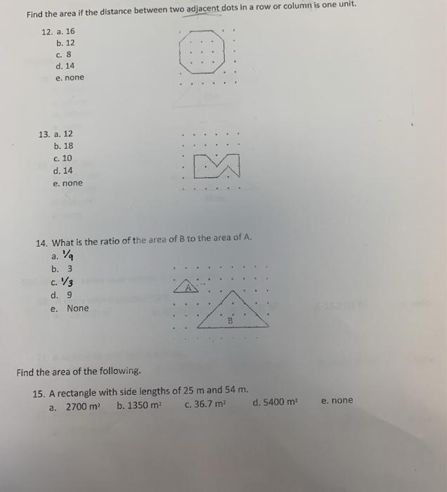Solved Find the area if the distance between two adjacent | Chegg.com