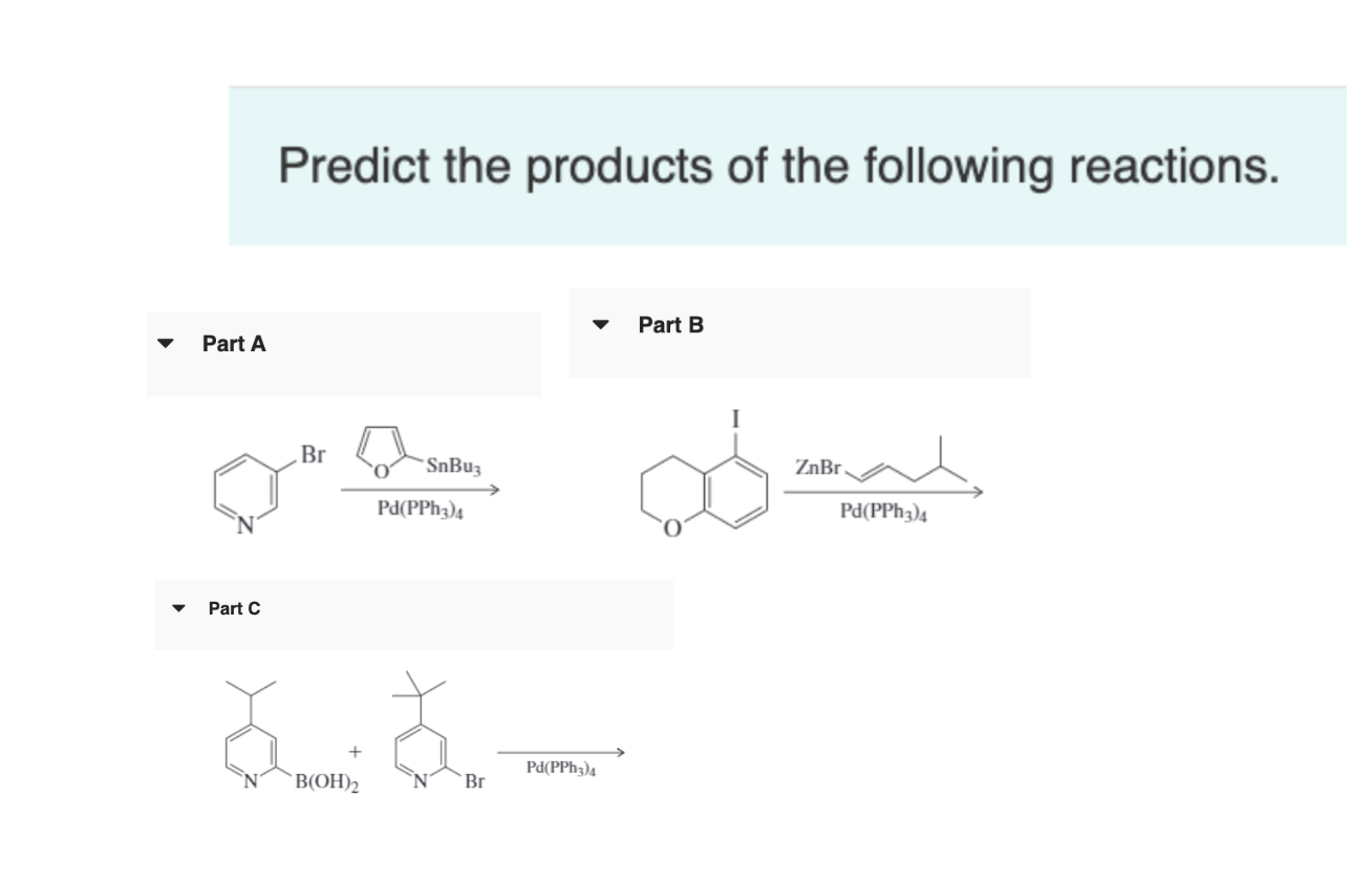 Solved Predict the products of the following reactions.Part | Chegg.com