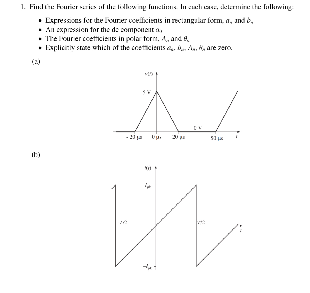 Solved by an EXPERT Find the Fourier series of the following functions. | Chegg.com