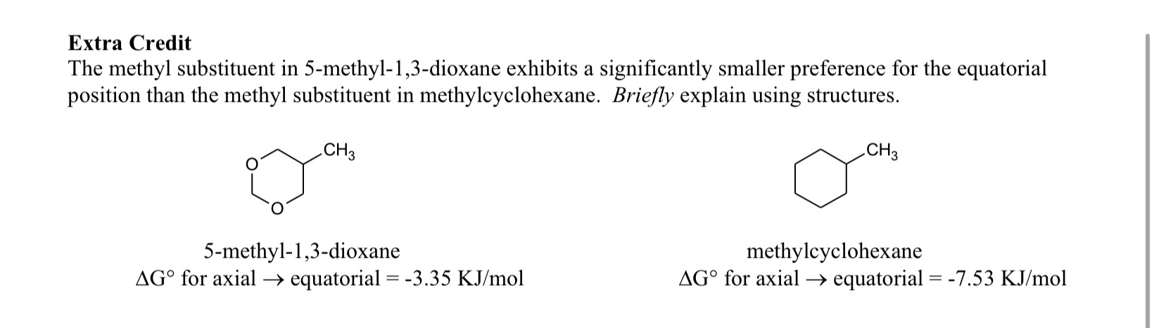 Solved Extra CreditThe methyl substituent in | Chegg.com