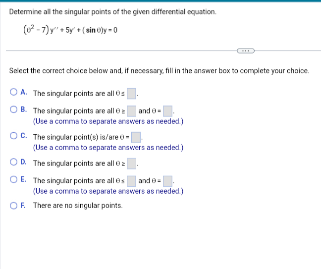 Solved Determine all the singular points of the given | Chegg.com