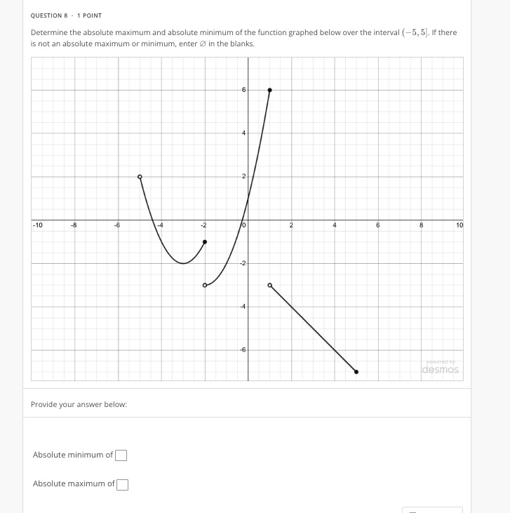 Solved QUESTION 8 - 1 ﻿POINTDetermine the absolute maximum | Chegg.com