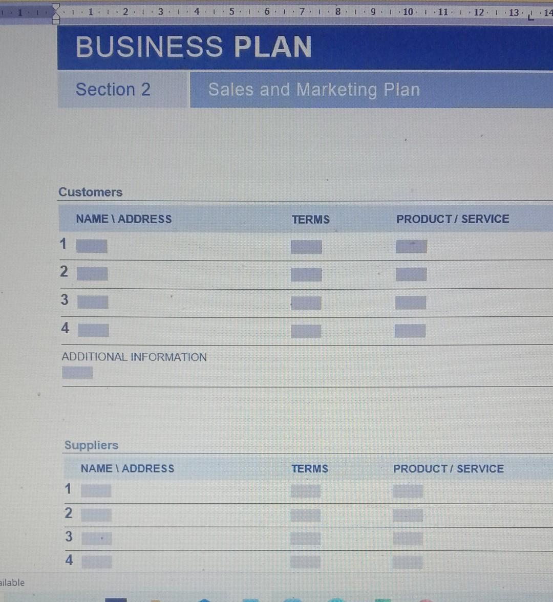 ailable 2 3 12 13 14 I Customers BUSINESS PLAN | Chegg.com