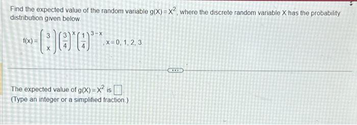 Solved Find the expected value of the random variable | Chegg.com