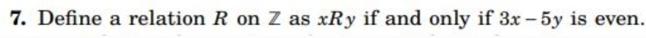 Solved Define A Relation R on Z as Xry if And Only If