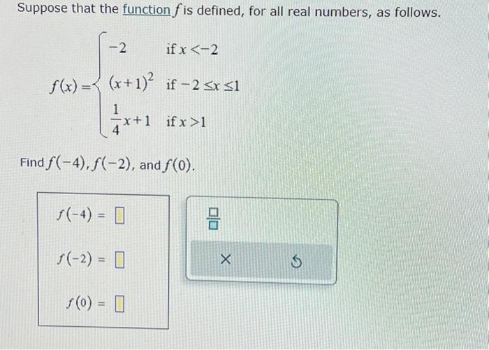 Solved Suppose that the function f is defined, for all real | Chegg.com