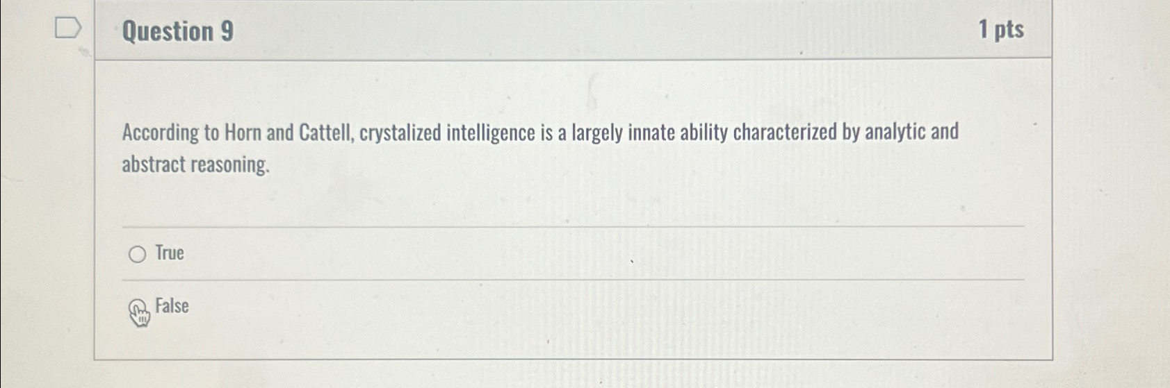 Solved Question 91ptsAccording to Horn and Cattell, | Chegg.com