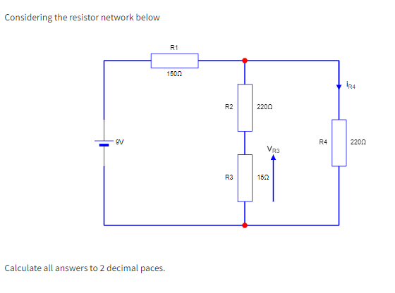 Solved Considering the resistor network belowCalculate all | Chegg.com