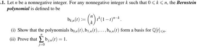 Solved .1. Let n be a nonnegative integer. For any | Chegg.com