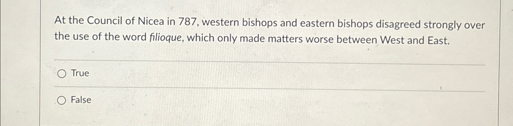 Solved At the Council of Nicea in 787, ﻿western bishops and | Chegg.com