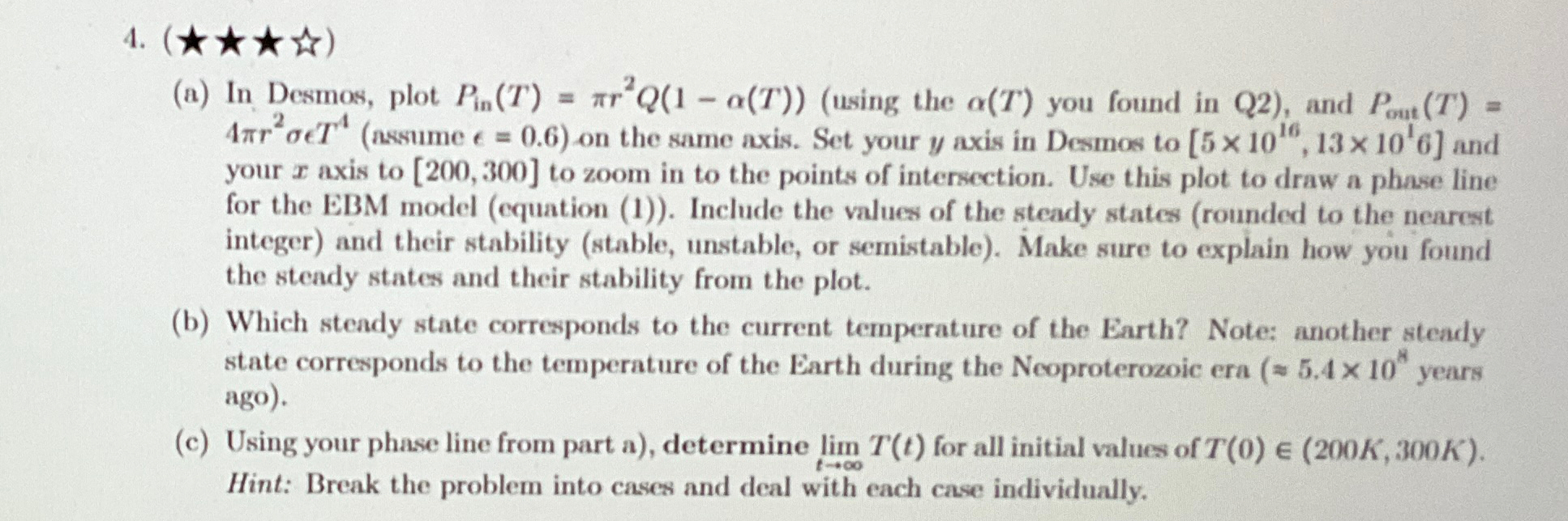 Solved (************)(a) ﻿In Desmos, plot ) (using the α(T) | Chegg.com