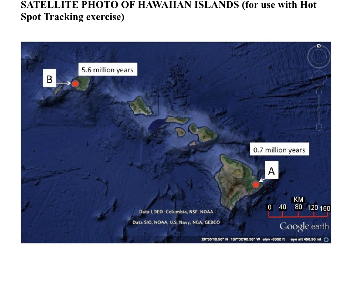 Solved SATELLITE PHOTO OF HAWAIIAN ISLANDS (for use with Hot | Chegg.com
