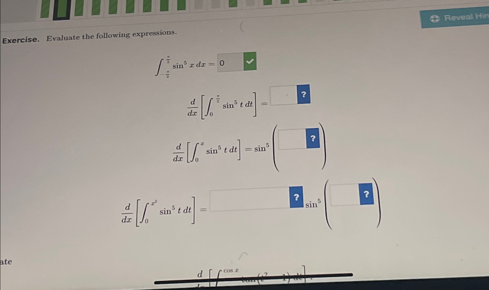 Solved Exercise. Evaluate the following | Chegg.com