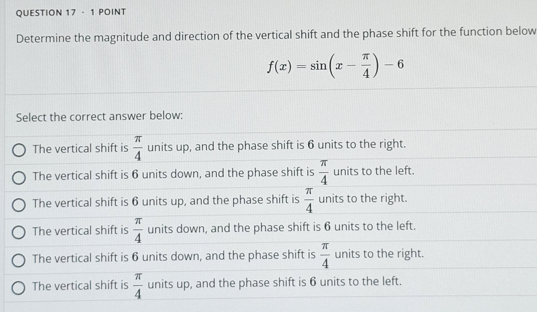 Solved QUESTION 17 - 1 ﻿POINTDetermine the magnitude and | Chegg.com