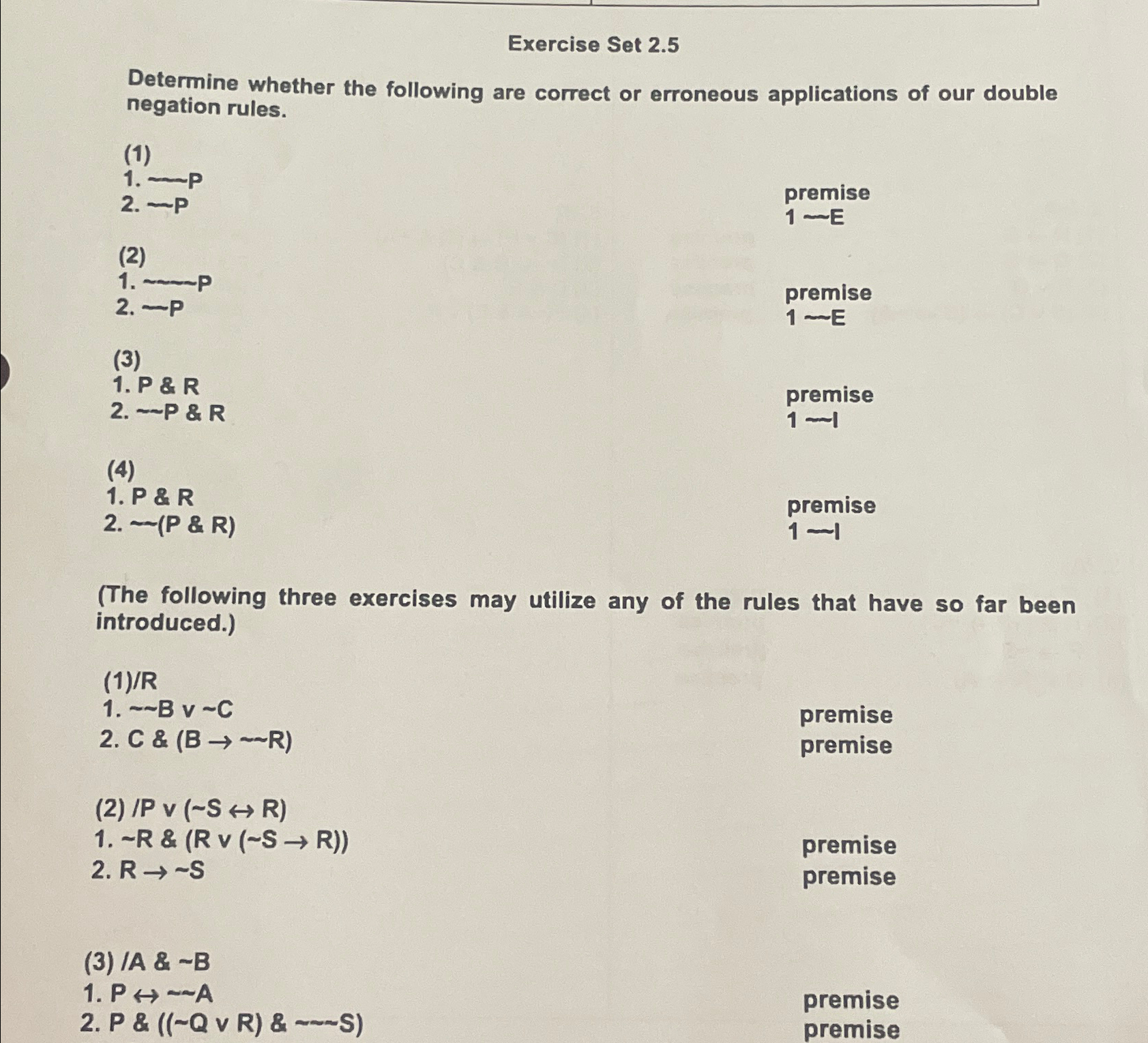 Solved Exercise Set 2.5Determine whether the following are | Chegg.com