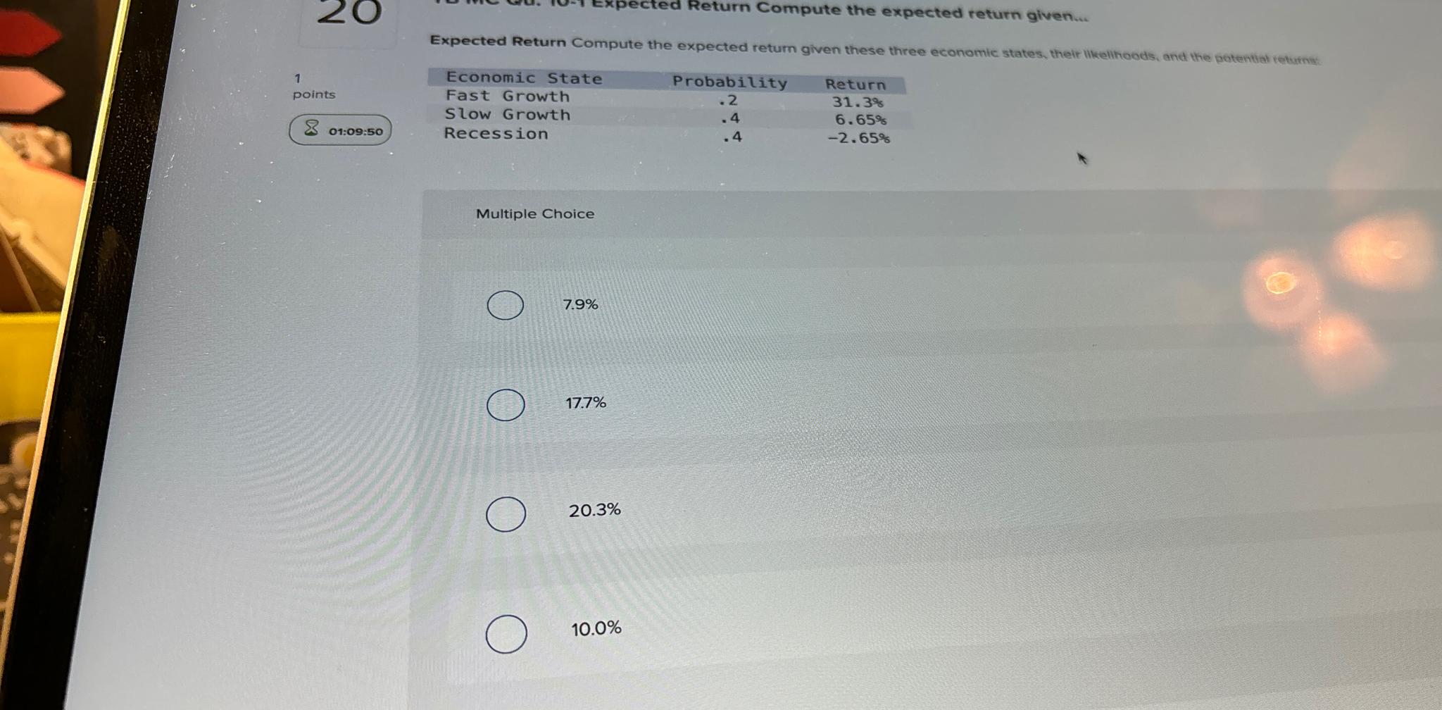 Solved Expected Return Compute the expected return given | Chegg.com Solved Expected Return Compute the expected return given | Chegg.com