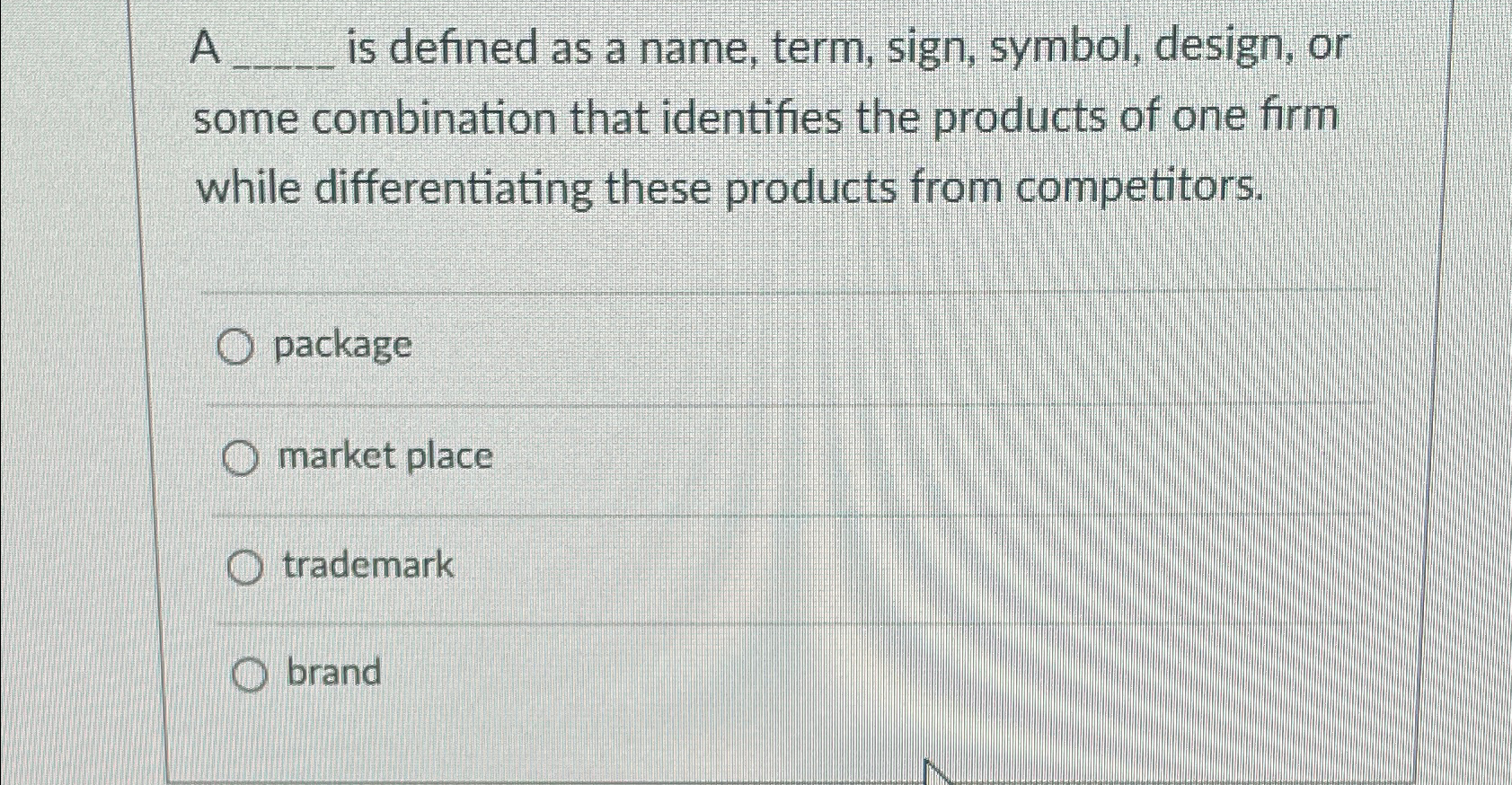Solved A q, ﻿is defined as a name, term, sign, symbol, | Chegg.com