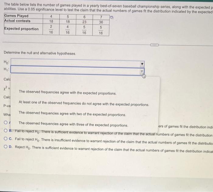 Solved the table below lists numbers of games played in a | Chegg.com