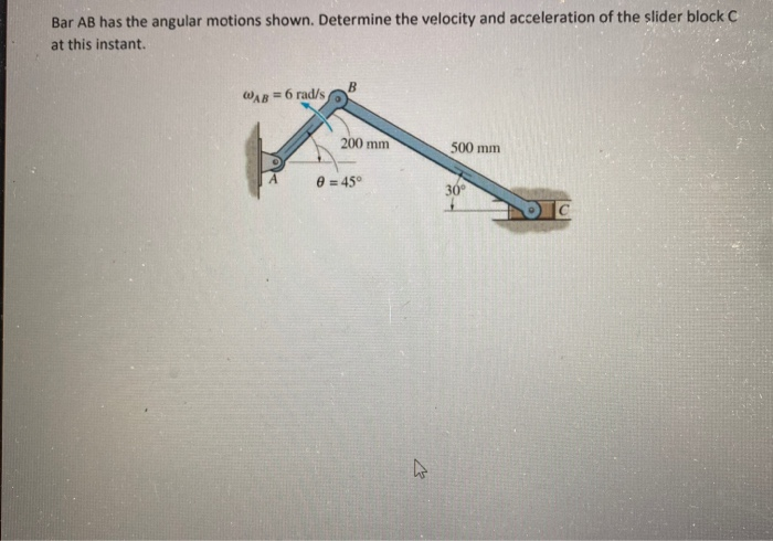 Solved Bar AB has the angular motions shown. Determine the | Chegg.com