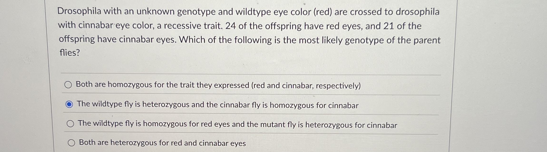 Solved Drosophila with an unknown genotype and wildtype eye | Chegg.com