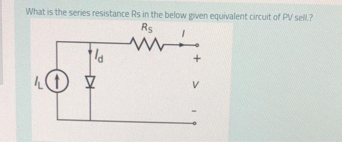 Solved What is the series resistance Rs in the below given | Chegg.com