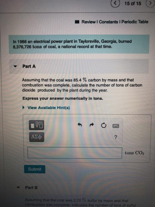 Solved 15 of 15 Review | Constants 1 Periodic Table In 1986 | Chegg.com