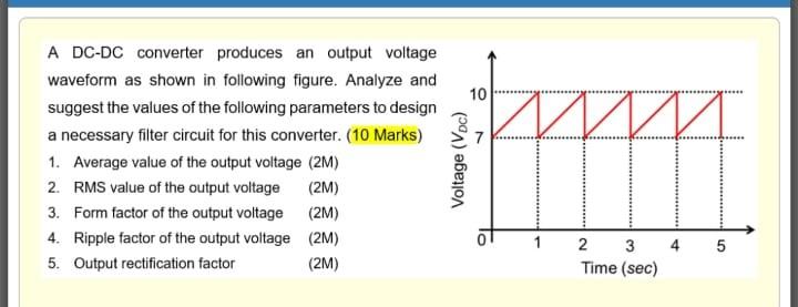 Solved 10 ИЛДИ 7 A DC-DC converter produces an output | Chegg.com