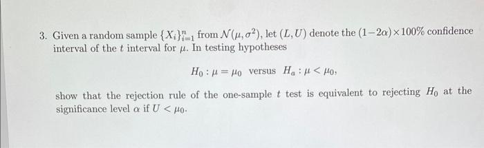 Solved Given a random sample {Xi}i=1n from N(μ,σ2), let | Chegg.com