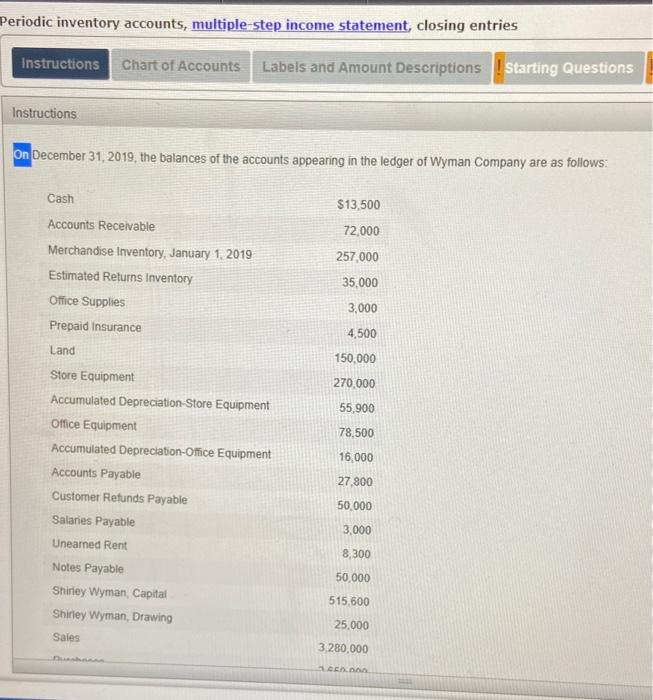 Solved Periodic inventory accounts, multiple-step income | Chegg.com