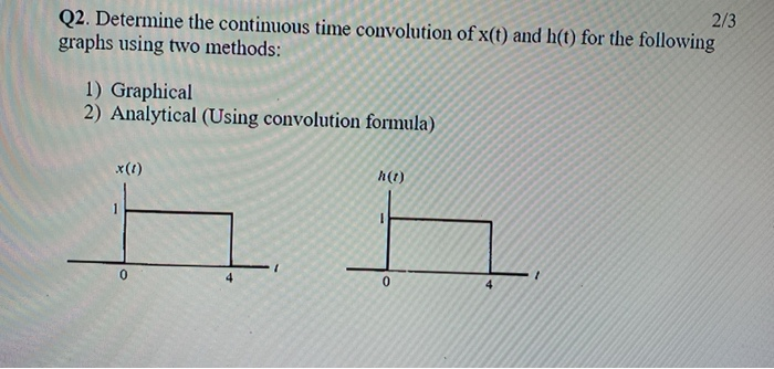 Solved 2/3 Q2. Determine the continuous time convolution of | Chegg.com