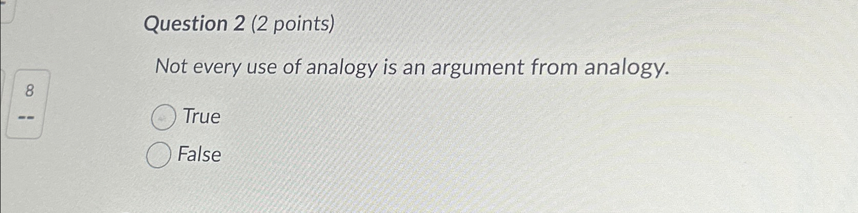 Solved Question 2 (2 ﻿points)Not every use of analogy is an | Chegg.com