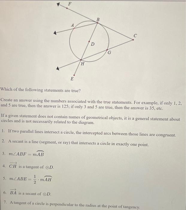Solved Which of the following statements are true? Create an | Chegg.com